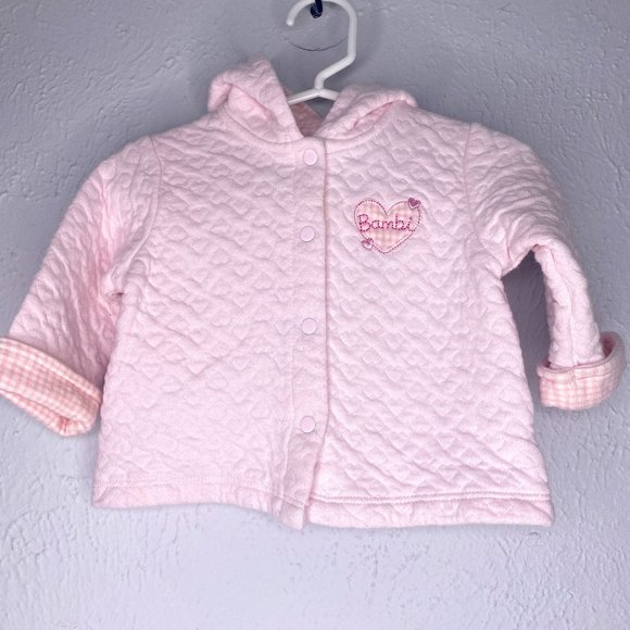 Disney | Jackets & Coats | Disney Baby Bambi Baby Girls 9m Pink Heart ...